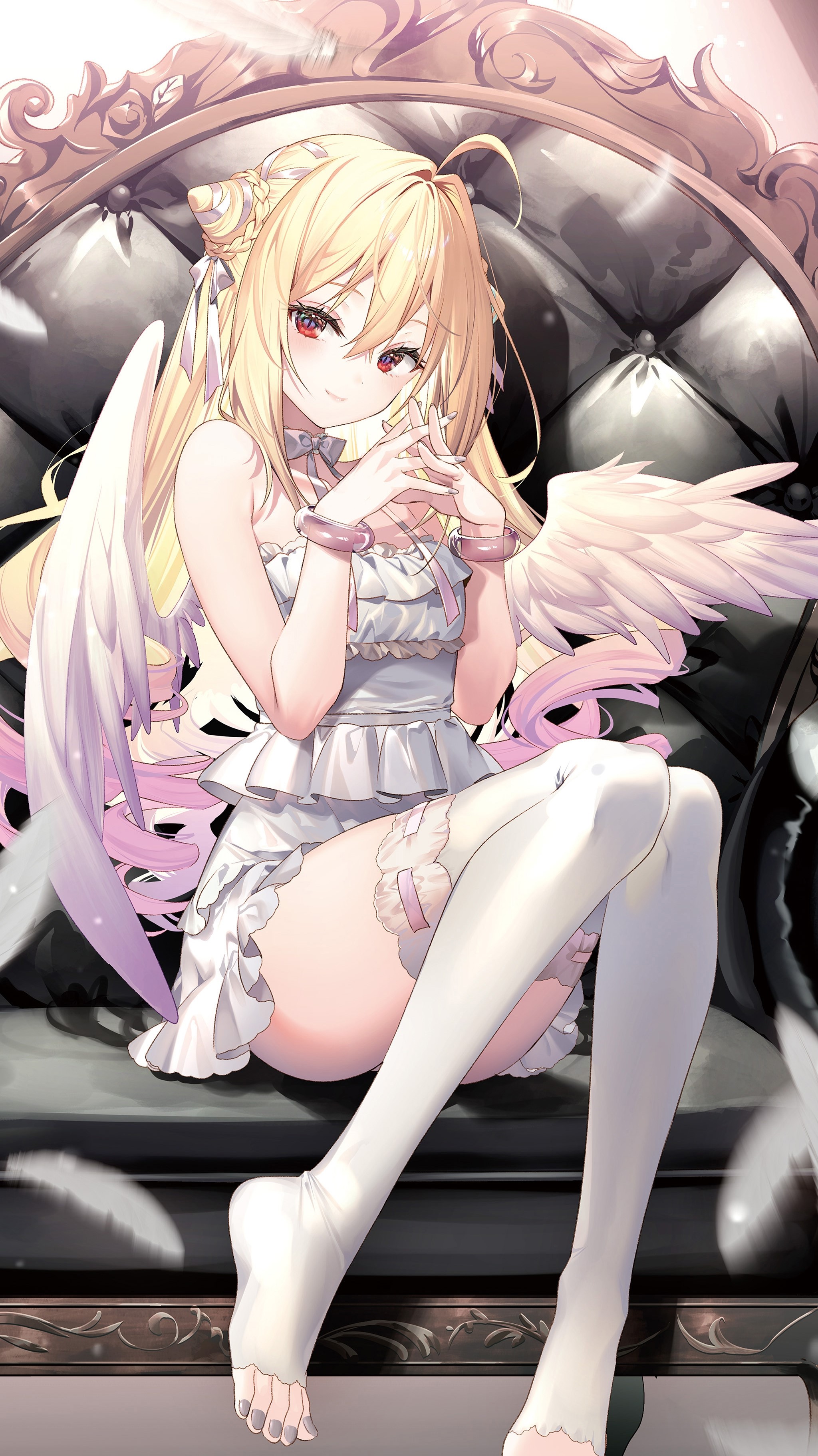 riichu hikikomari kyuuketsuki no monmon terakomari gandesblood angel thighhighs wings | #1087502 ...